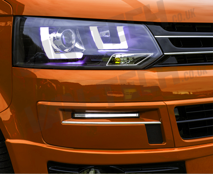 VW Transporter T5 van light bar head lights 1 | Van-Tech