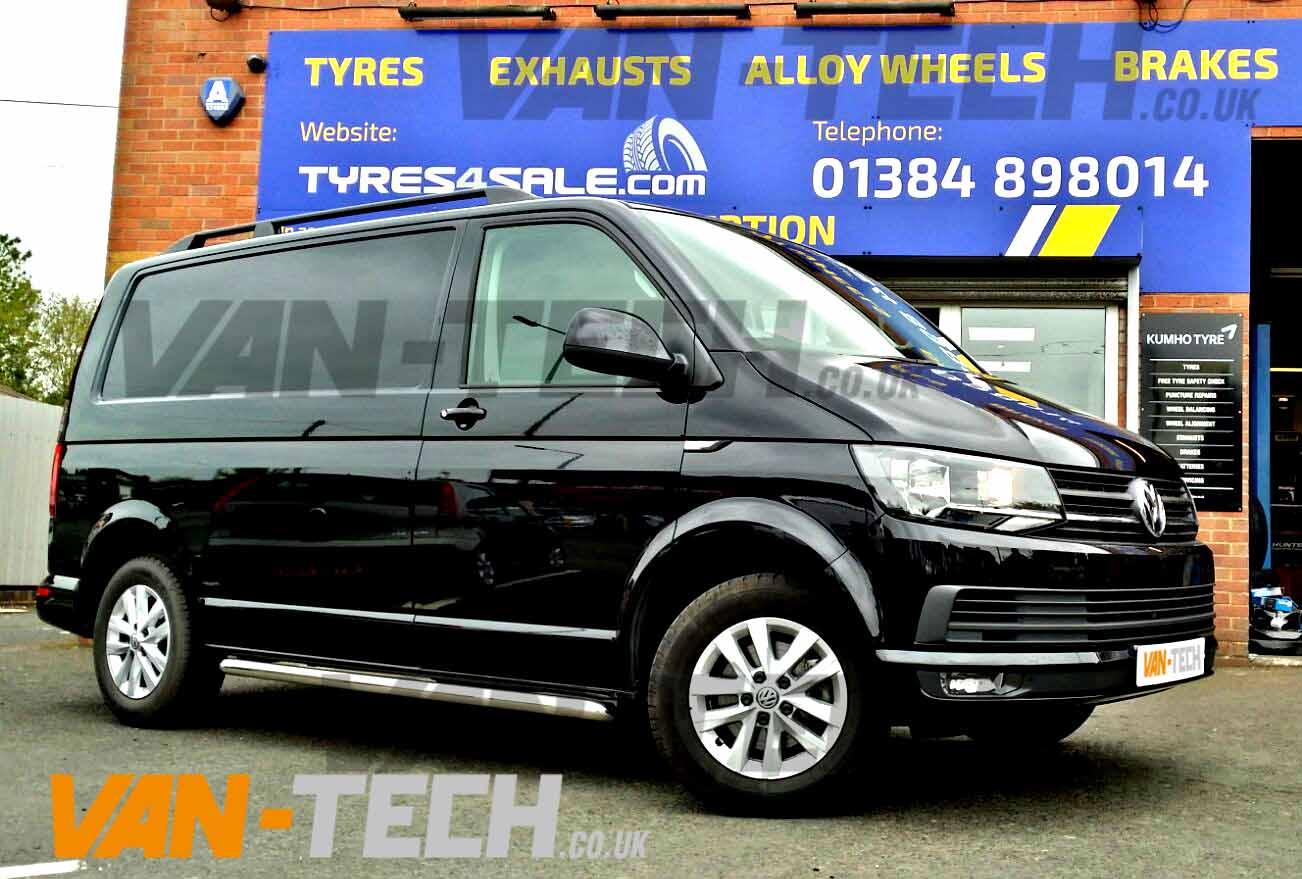 VW Transporter T6 Van fitted with O.E Style Side Bars | Van-Tech