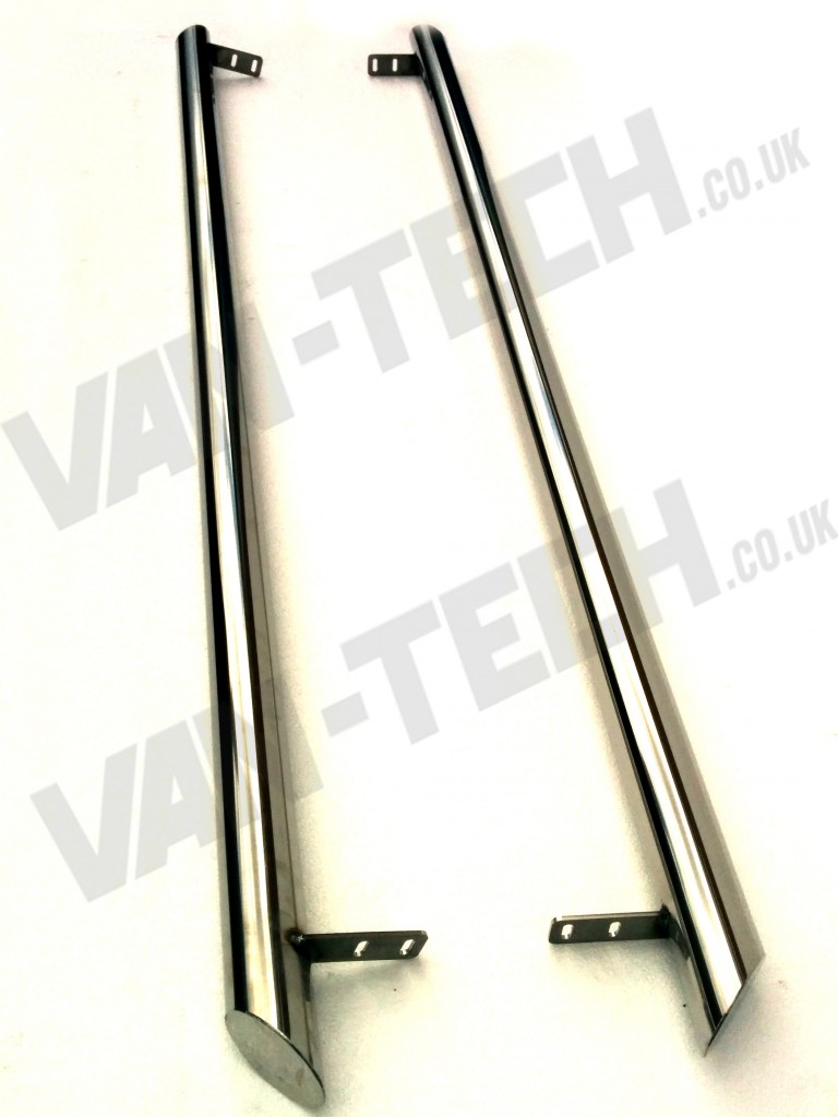 VW T4 SWB LWB Transporter Slashed End Side Bars Polished Finish | Van-Tech