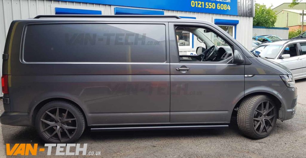 VW T6 T6.1 Black Side Bars Flat End SWB LWB Transporter