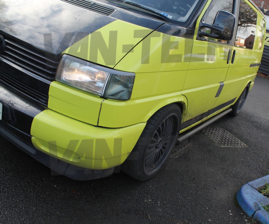 VW T4 Side Bars Black Slashed End SWB LWB Transporter