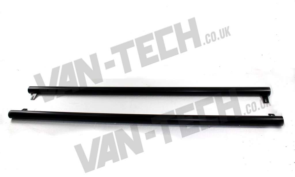 VW T4 Black Flat End Side Bars SWB LWB Transporter