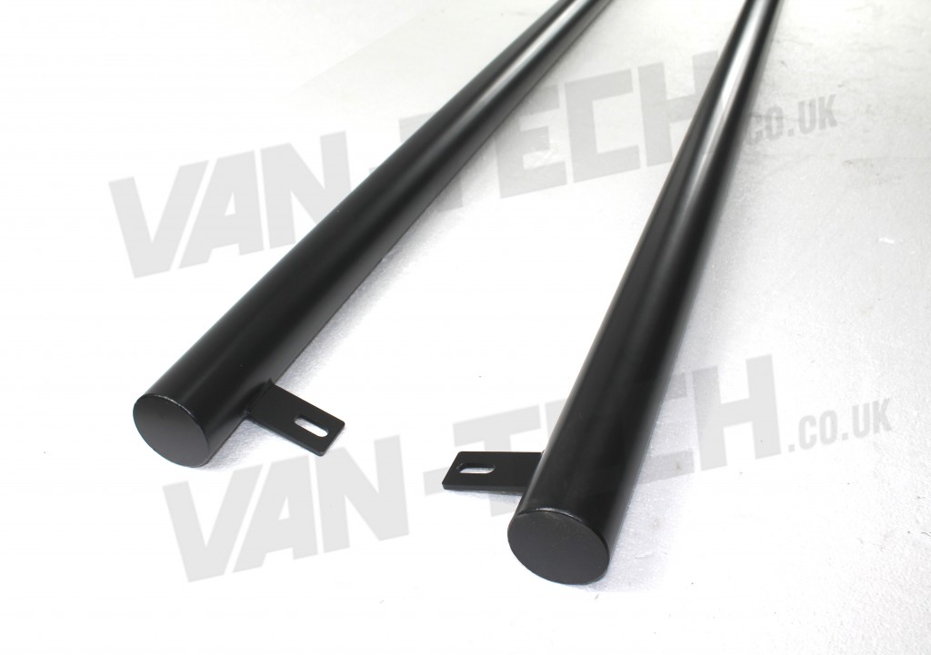 VW T4 Black Flat End Side Bars SWB LWB Transporter