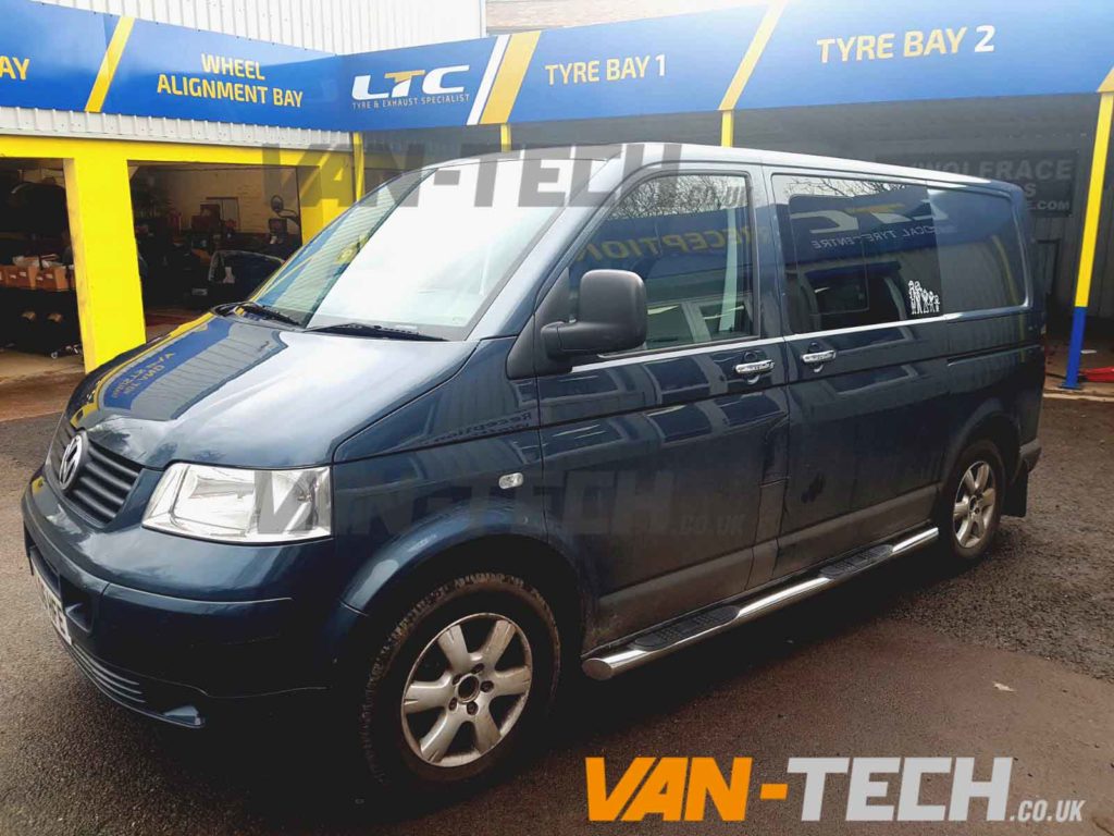VW T5 T5.1 T6 SWB LWB Transporter Slashed End Side Bars with Four Steps ...