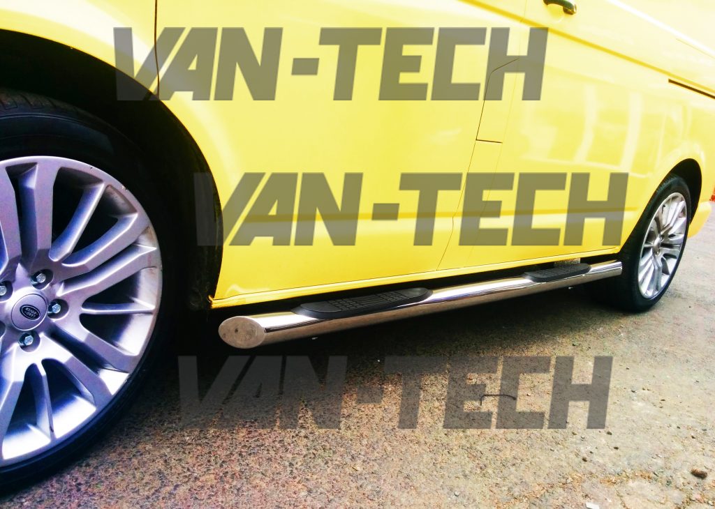 VW T5 T5.1 T6 SWB LWB Transporter Slashed End Side Bars with Four Steps ...