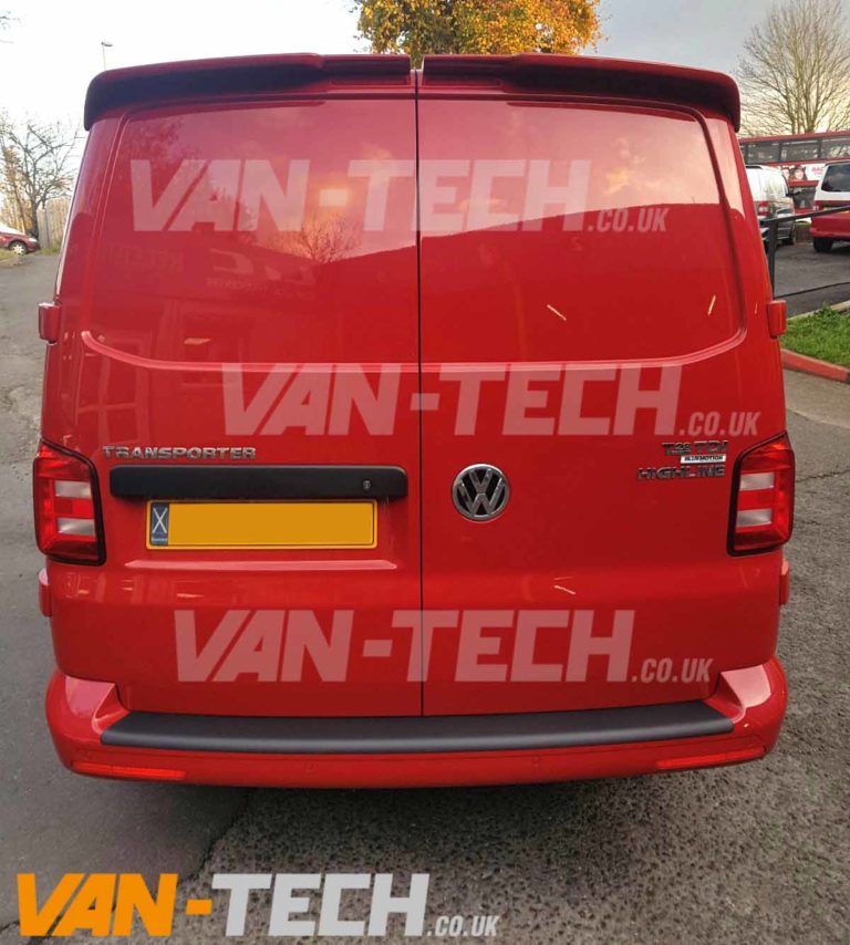 VW T6 Van Barn Door Spoiler and Rear Black Plastic Bumper Protector ...