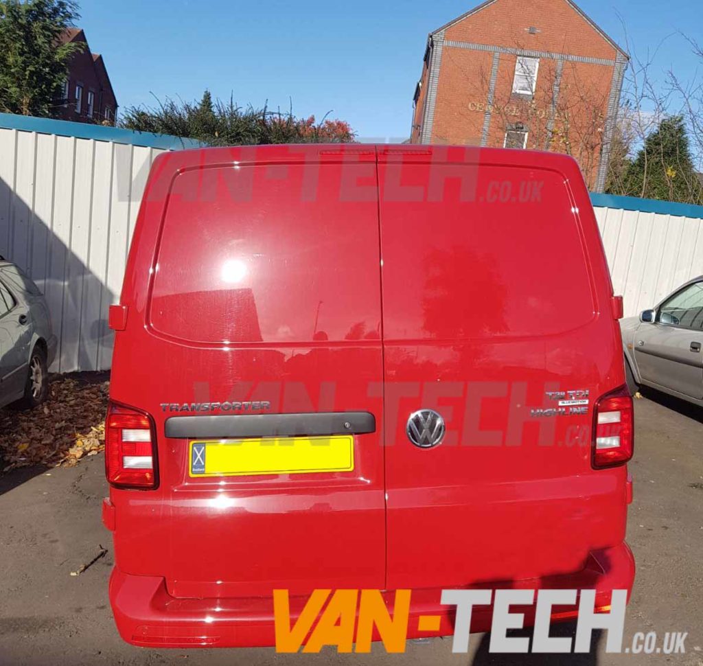 VW T6 Van Barn Door Spoiler and Rear Black Plastic Bumper Protector ...