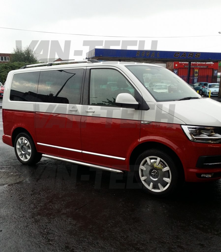 VW T6 fitted with O.E Side Bars and Aluminium Roof rails | Van-Tech
