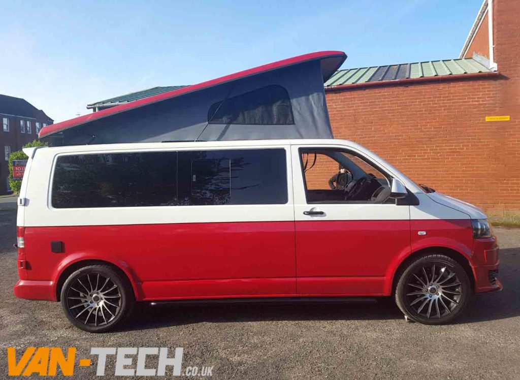 SOLD VW Transporter T5.1 Camper Van White and Red Two Tone LWB 2012 ...
