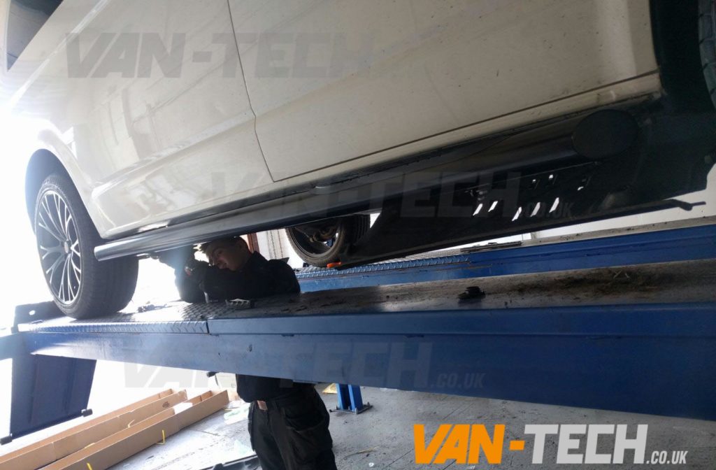 VW T5 Black Side Bars with Three Steps | Van-Tech