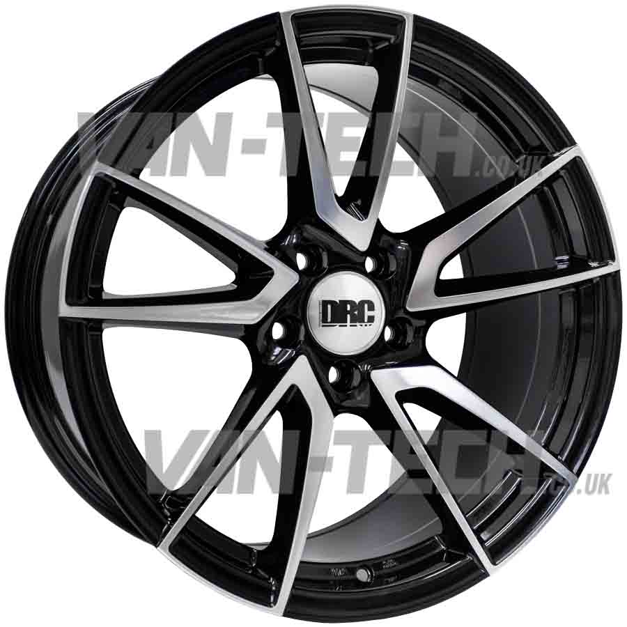 vw transporter 19 inch alloy wheels drc dla black polished face van ...