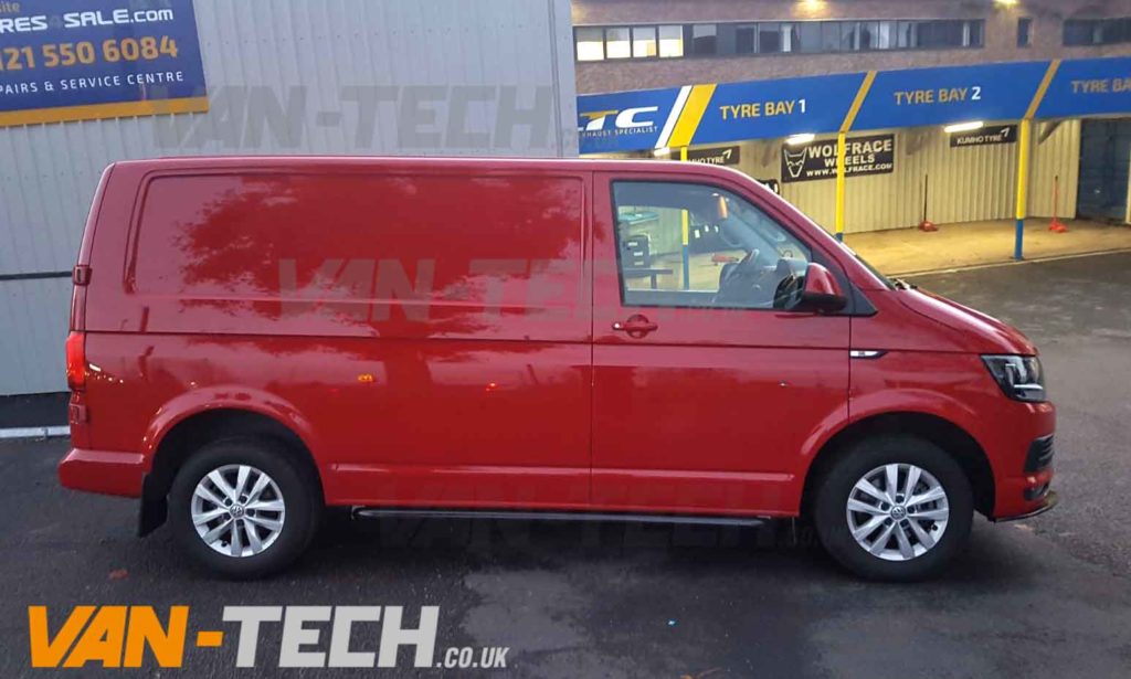 VW T6 Transporter fitted with Sportline Style Side Bars and Front Lower ...