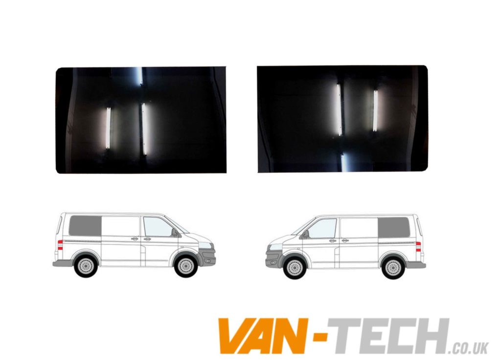 VW T5 T5.1 T6 T6.1 Privacy Glass 2 x SWB Fixed Rear Quarter Tinted ...