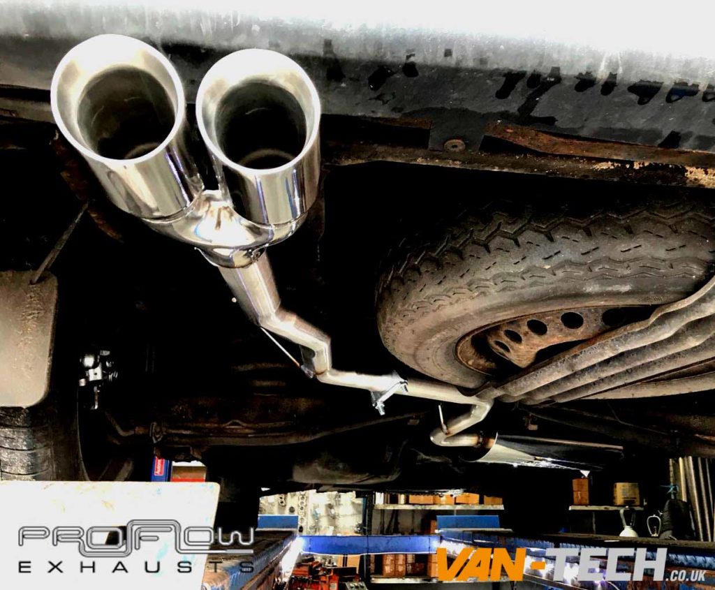 VW Transporter T4 custom built Proflow Exhausts Middle and Rear