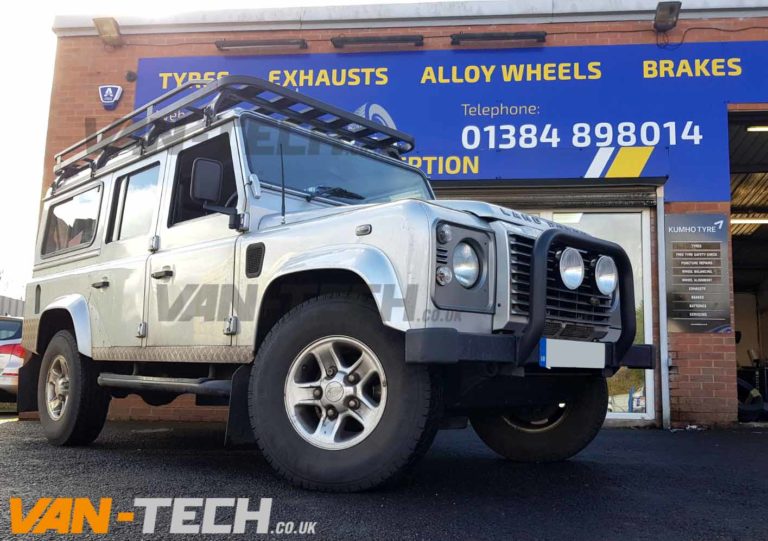 18" Alloy Wheels Saw Tooth Style fitted to Land Rover Defender 110
