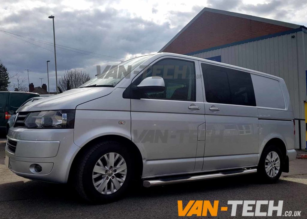 VW T5 T5.1 T6 SWB LWB Transporter Slashed End Side Bars