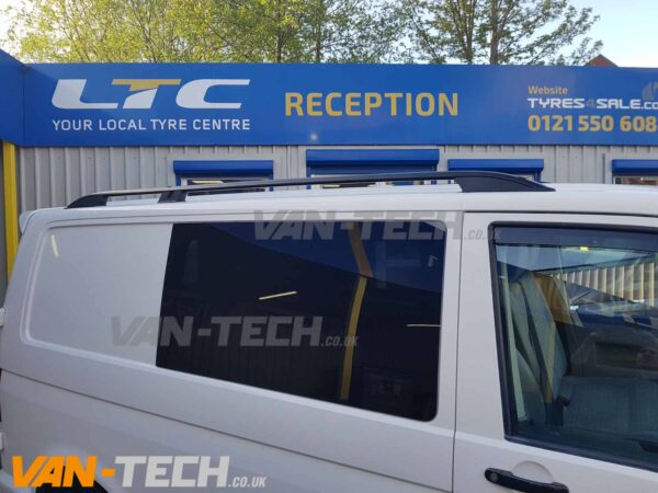 VW Transporter T5.1 fitted with Aluminium Black Roof Rails