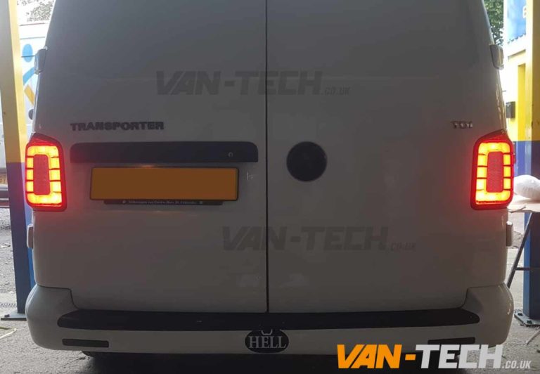VW T5 T5.1 LED Red Clear Barn Door Replacement Rear Lights