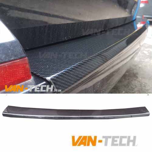VW T6 T6.1 Rear Bumper Protector Tailgate Cover Carbon Fibre Effect ...