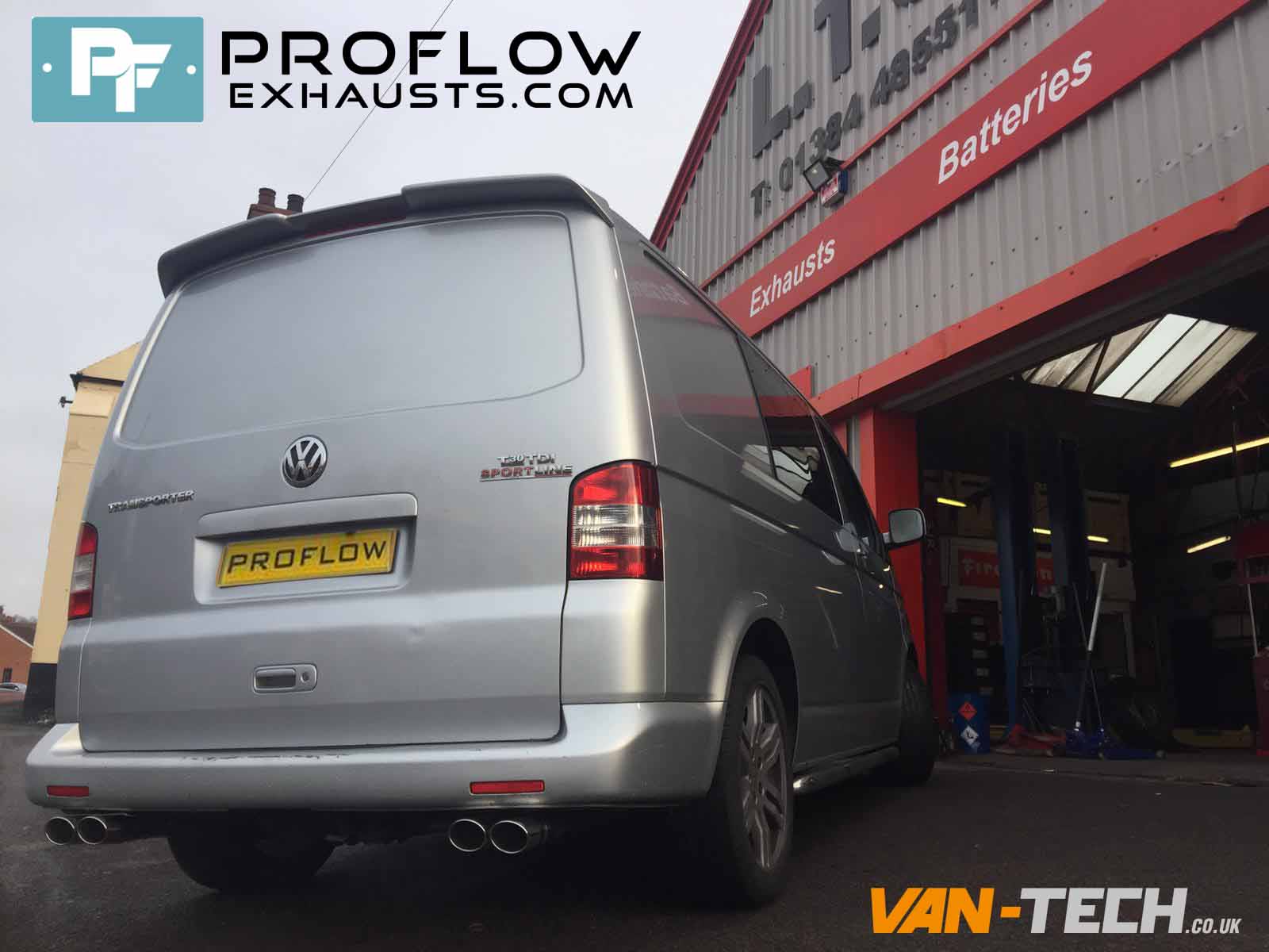 Proflow exhausts van-tech vw t5 custom built exhaust middle and rear ...