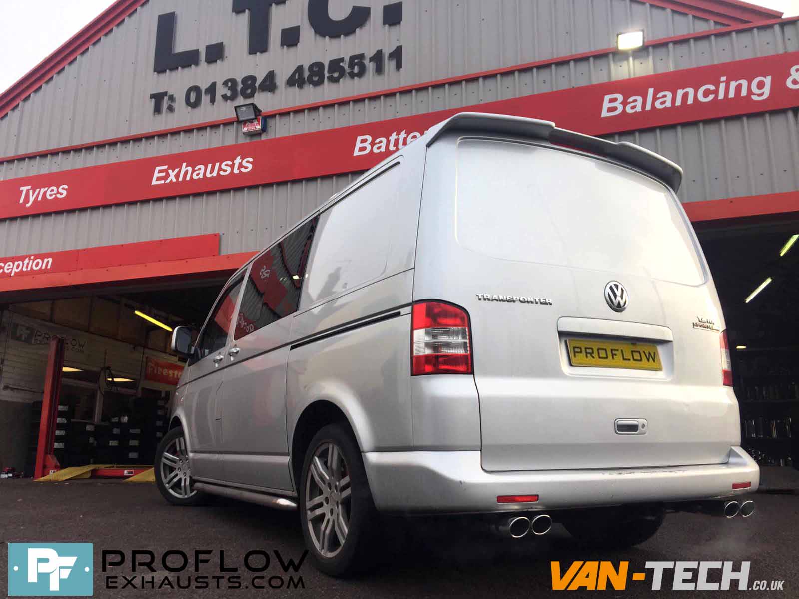 Proflow exhausts van-tech vw t5 custom built exhaust middle and rear ...