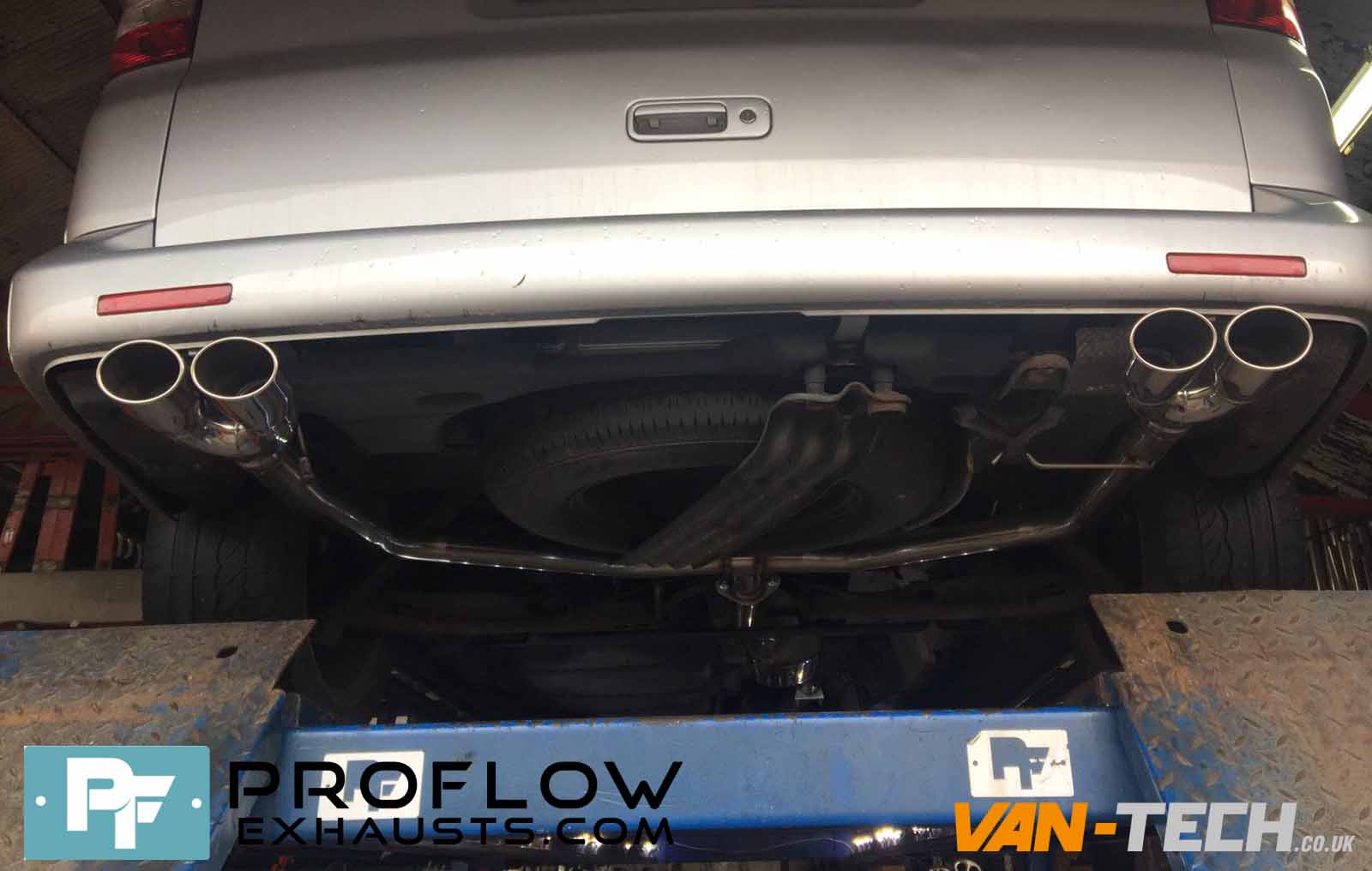 Proflow exhausts van-tech vw t5 custom built exhaust middle and rear ...