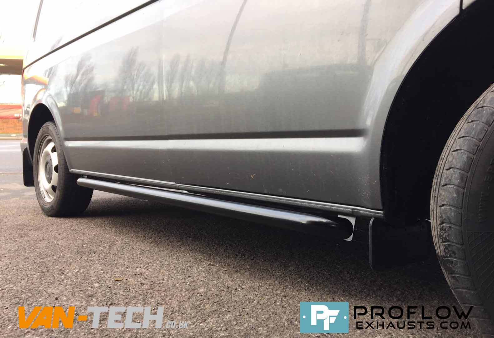vw transporter stainless steel exhaust and o.e style side bars (5 ...