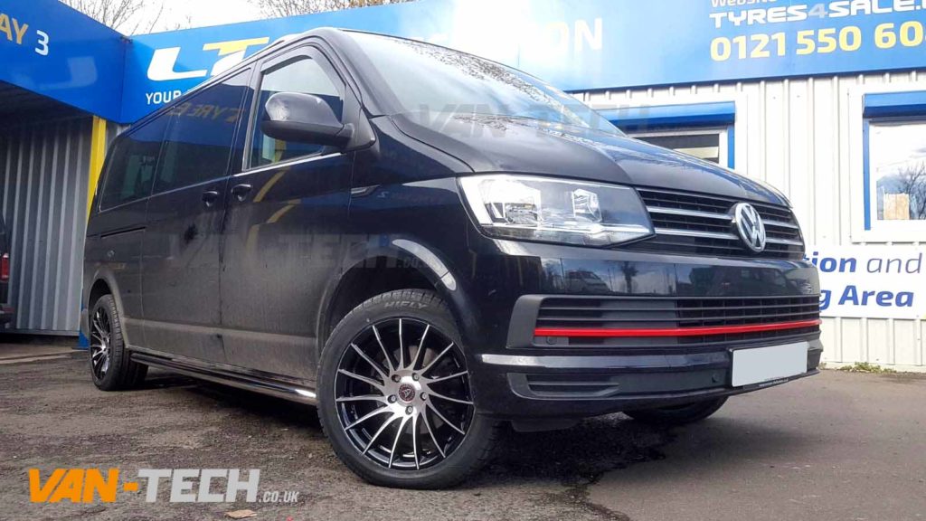 vw transporter t6 fitted with wolfrace aero alloy wheels, o.e sportline ...