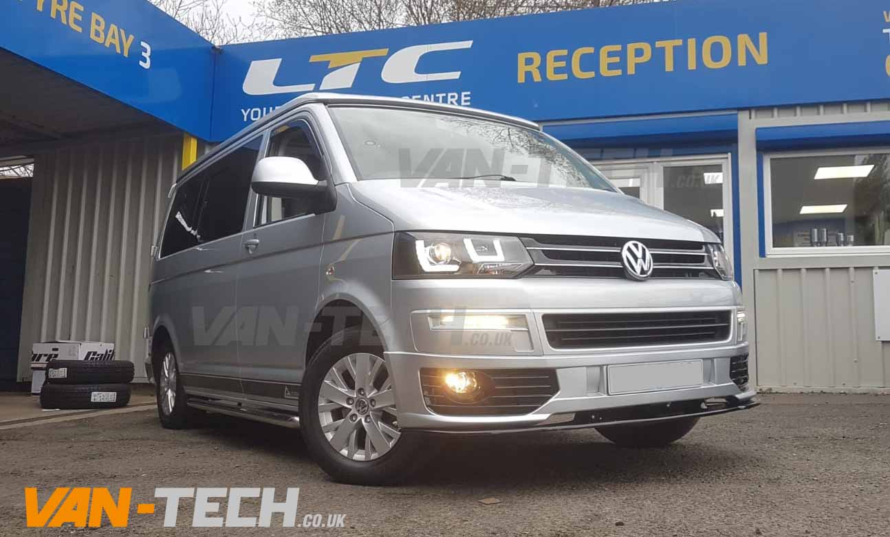 vw transporter t5.1 fitted with van-tech light bar headlights lower ...