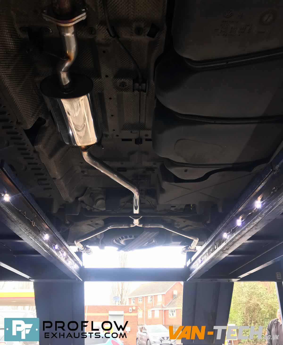 vw transporter t5 middle and dual rear proflow van-tech custom exhaust ...