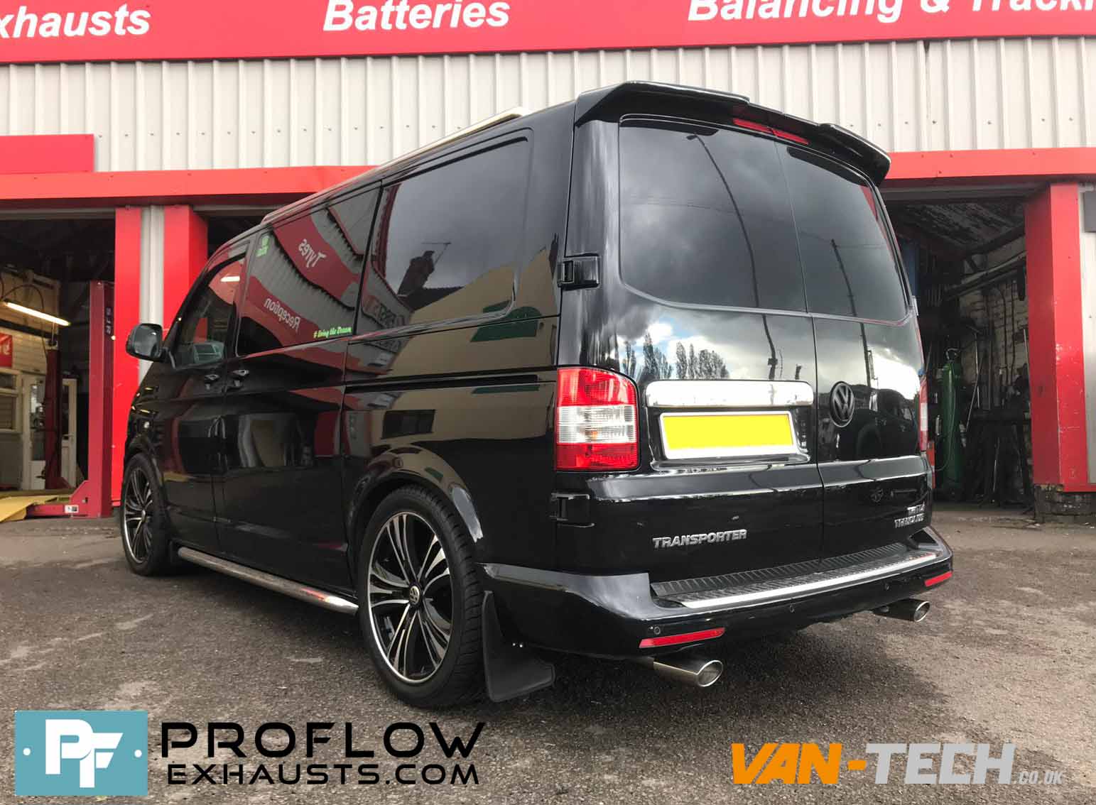 vw transporter t5 dual stainless steel exit with oval tailpipes (8 ...
