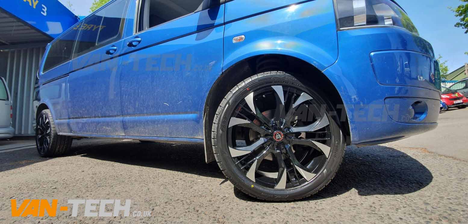 Wolfrace Assassin Alloy Wheels Black and Polished VW T5 Transporter