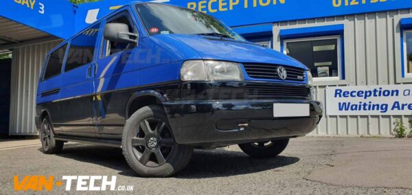 VW Transporter T4 Black Side Bars Slashed End supplied by Van-Tech!
