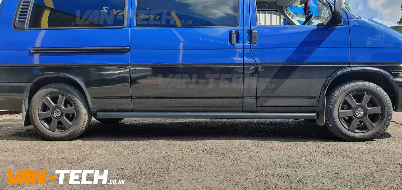 VW Transporter T4 Black Side Bars Slashed End supplied and fitted by ...
