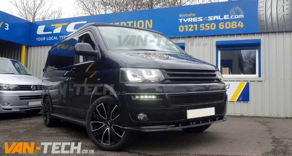VW T5.1 Transporter Light Bar Headlights and Daytime Running Lights LED ...