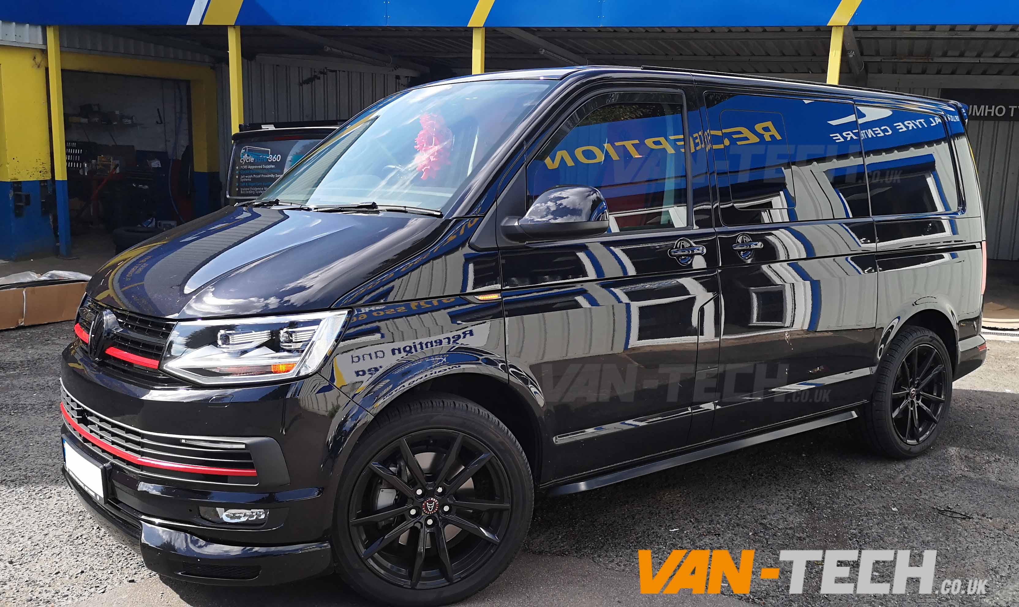 VW T6 T6.1 Black Angular Side Bars Sportline Style