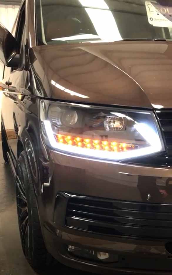 VW T6 Light Bar Headlights Dynamic Flowing Indicators | Van-Tech