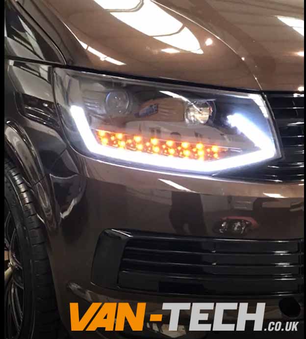 VW T6 Light Bar Headlights Dynamic Flowing Indicators | Van-Tech