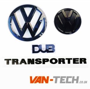 VW T6 T6.1 Front / Rear Black Badges and TRANSPORTER / DUB Decal