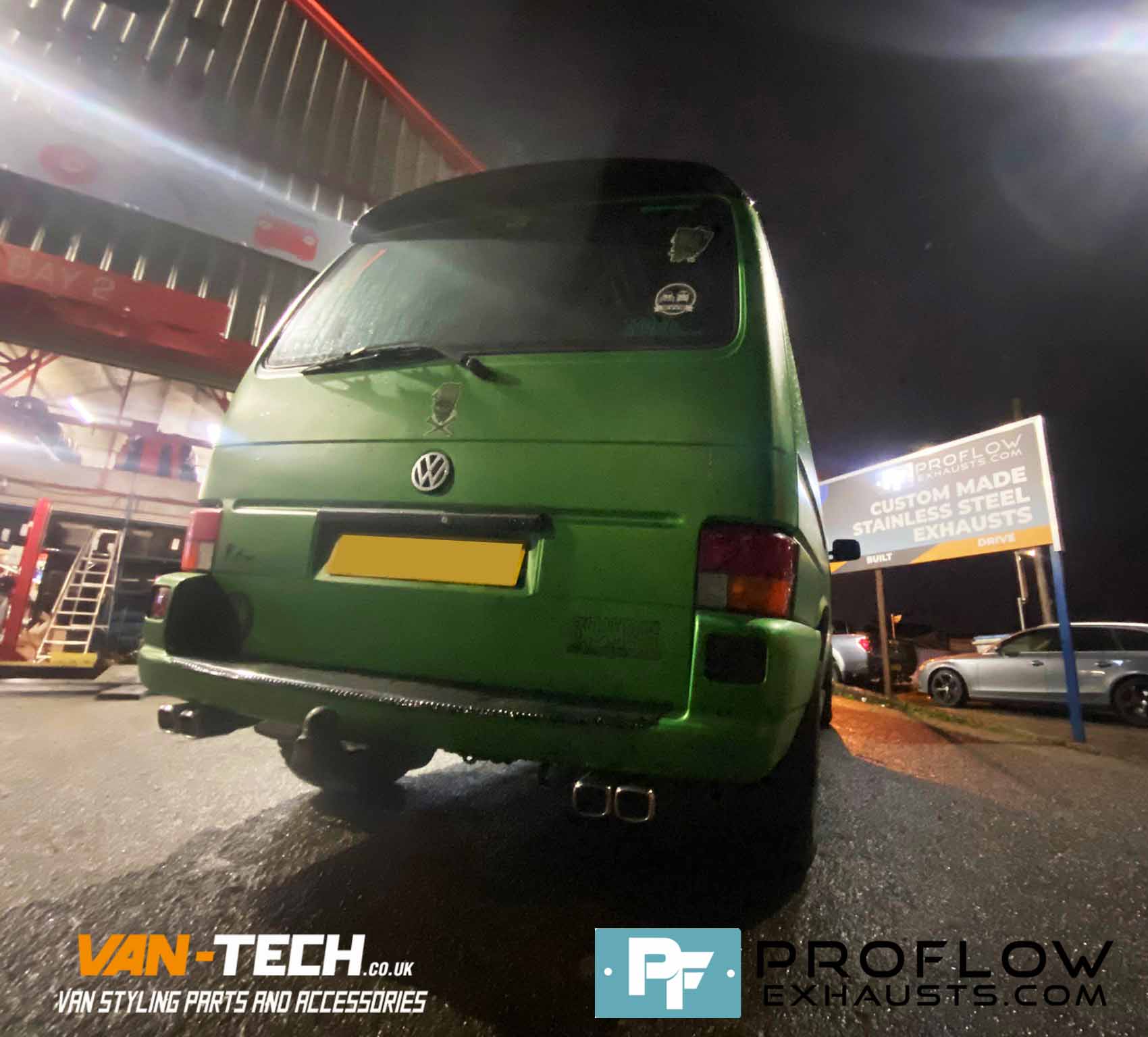 VW T4 Stainless Steel Exhaust Middle and Dual Rear Twin Exit (2) | Van-Tech