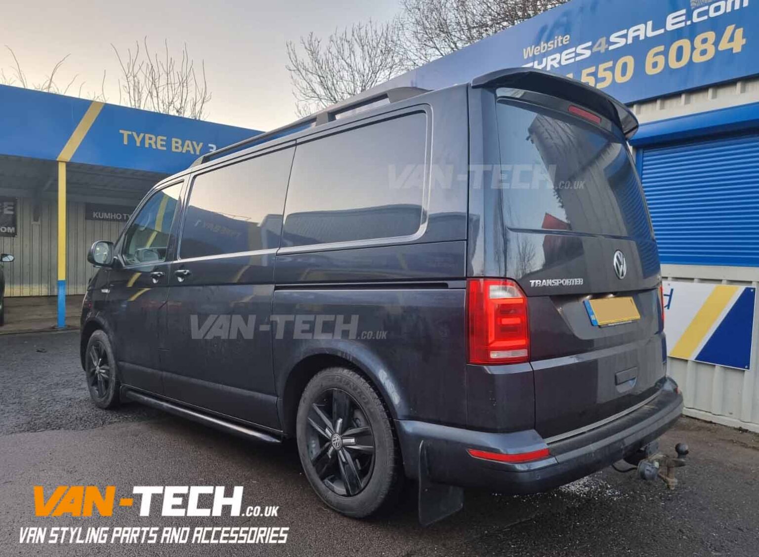 VW Transporter T6 Side Bars, Roof Rails and Tailgate Rear Spoiler!