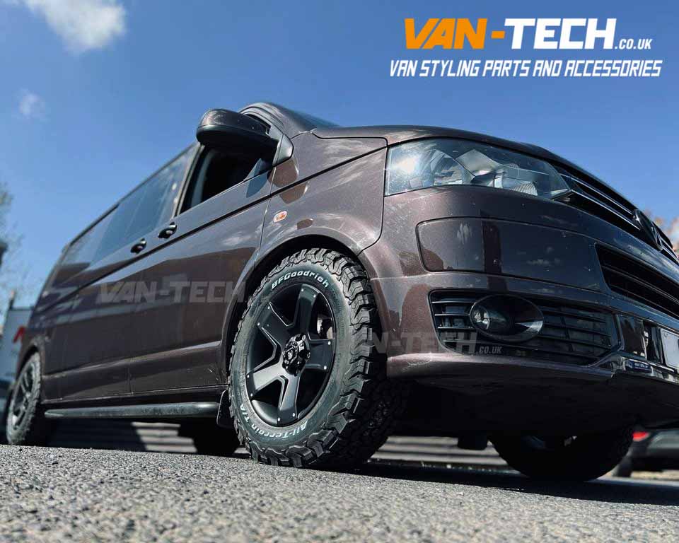 Swamper VW T5 T5.1 Tomahawk Outlaw X 17″ Alloy Wheels Matte Black w AT ...