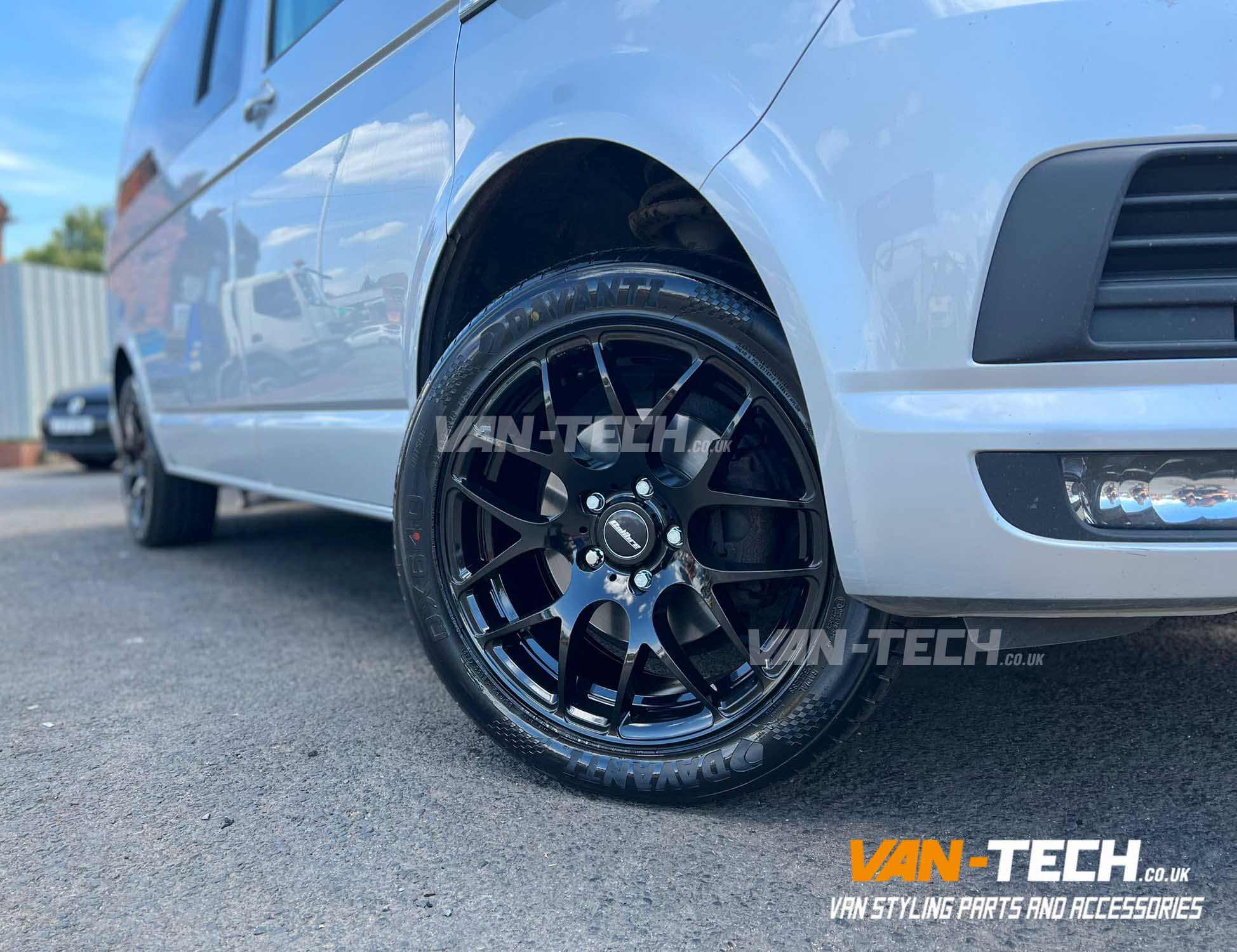 VW T5 T5.1 T6 Calibre Exile-R 18" Alloy Wheels Gloss Black