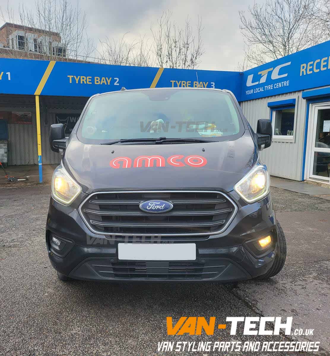 Ford Transit Custom Front Matte Black Grille fits model supplied and ...