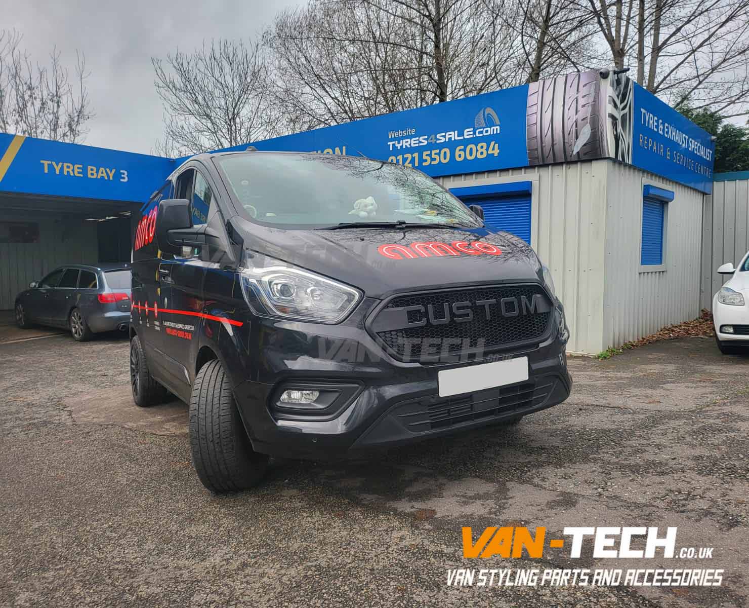 Ford Transit Custom Front Matte Black Grille fits model supplied and fitted