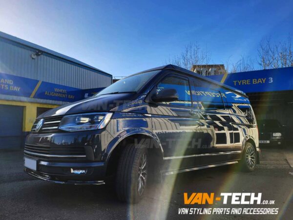 VW Transporter T6 Parts - Angular Black LWB Side Bars