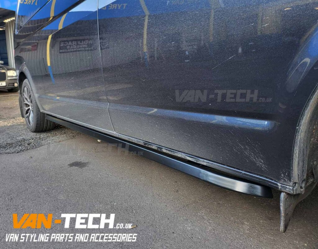 VW Transporter T6 Parts - Angular Black LWB Side Bars