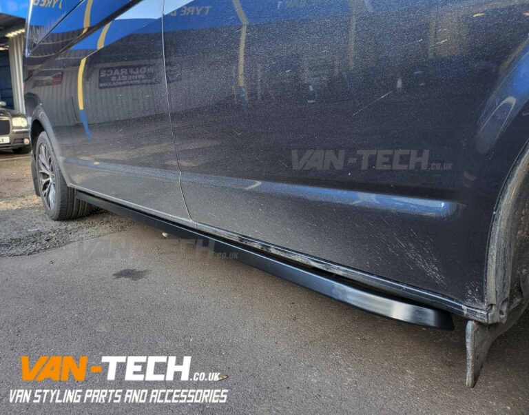 VW Transporter T6 Parts - Angular Black LWB Side Bars