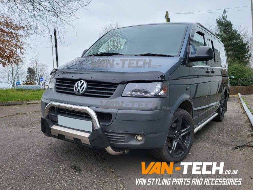 VW Transporter T5 Headlights Black DRL LED Audi Style