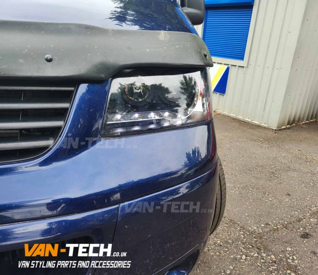 VW Transporter T5 Headlights Black DRL LED Audi Style 2003-2010